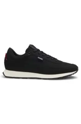 Hugo Knitted Sneakers With Logo Detail - Black