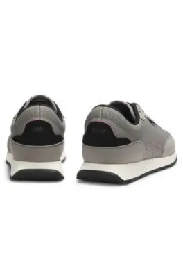 Hugo Knitted Upper Sneakers With Logo Flag - Light Grey
