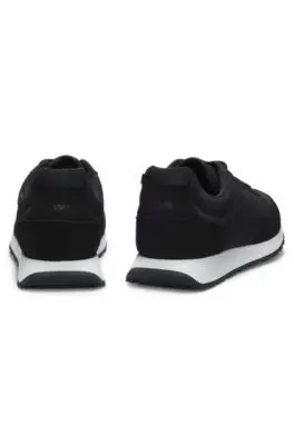 Hugo Running-inspired Trainers With Monogram-jacquard Uppers - Black