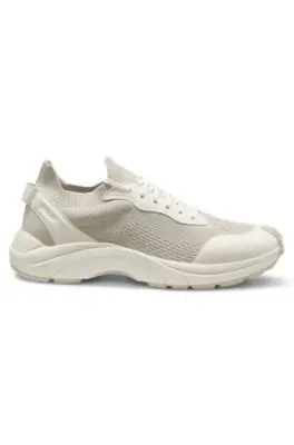 Hugo Knitted Upper Trainers With Embossed Logo
