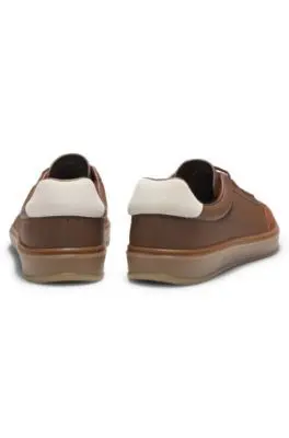 BOSS Leather And Suede Sneakers - Light Brown