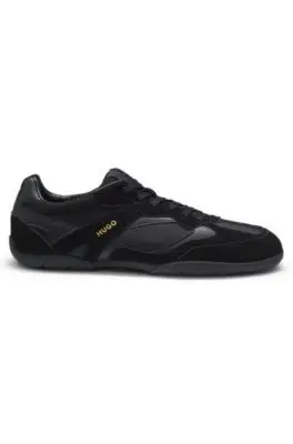 Hugo Mixed-material Low-profile Trainers - Black