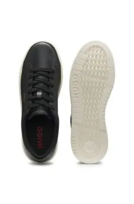Hugo Nappa-leather Trainers With Logo - Black
