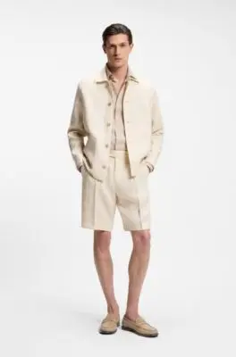BOSS Penny-trim Suede Moccasins - Beige