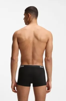 BOSS Stretch-cotton Trunks With Repeating Logos