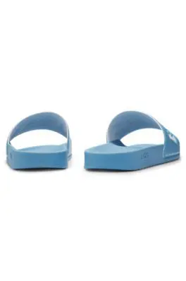 BOSS Italian-crafted Slides With Logo - Turquoise