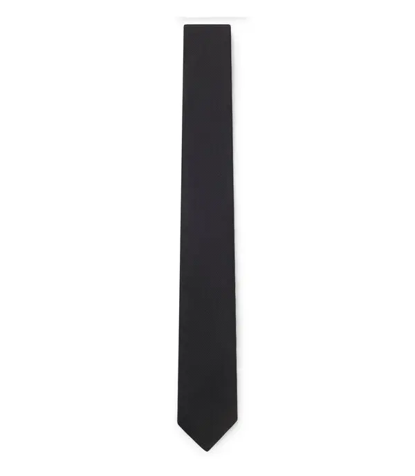 BOSS Pure Silk Jacquard Neck Tie - Black