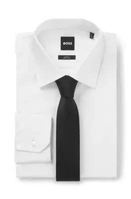 BOSS Pure Silk Jacquard Neck Tie - Black