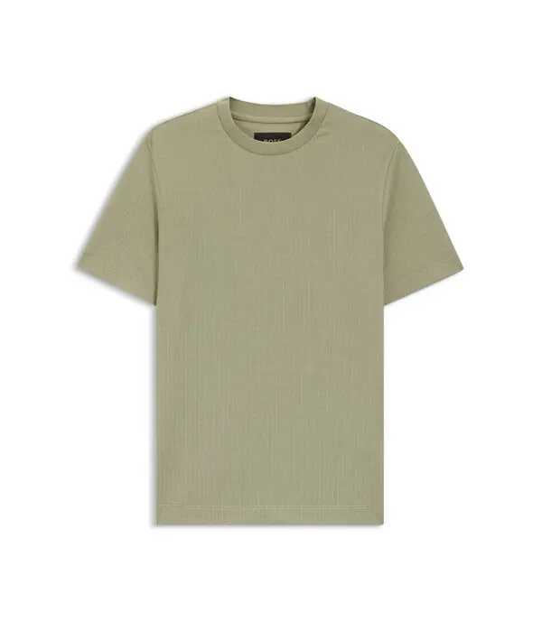 BOSS Cotton-silk T-shirt With Geometric Jacquard