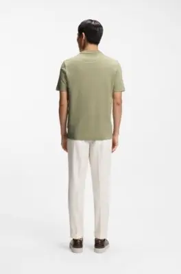 BOSS Cotton-silk T-shirt With Geometric Jacquard