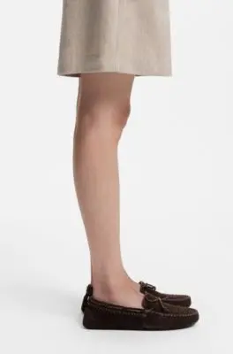 BOSS Suede Moccasins With Whipstitching