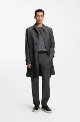 BOSS Virgin-wool Water-repellent Coat