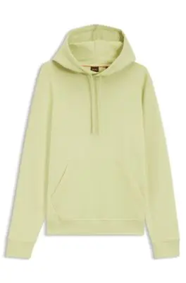 BOSS Cotton Terry Hoodie With Logo Patch - Beige