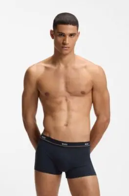 BOSS Five-pack Of Stretch-cotton Trunks With Logo Waistbands