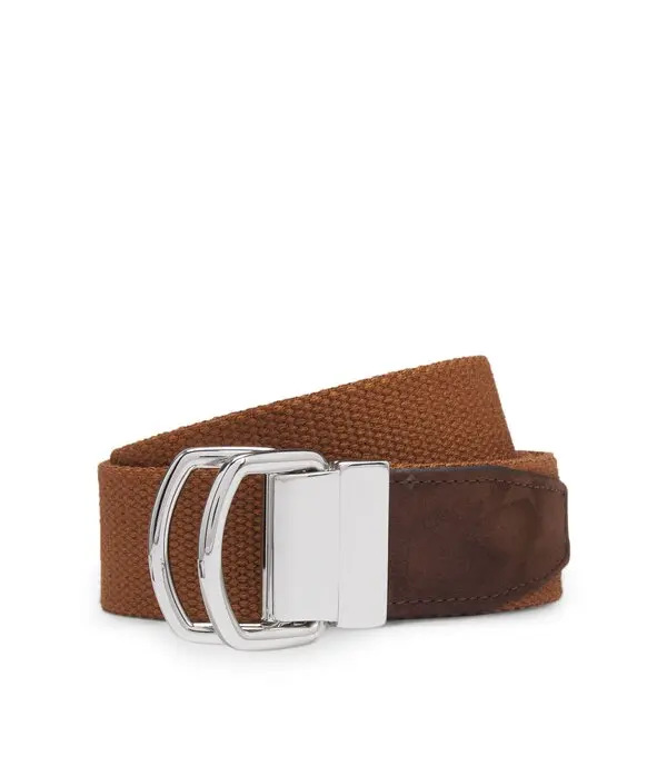 BOSS By Beckham Tape Belt With Nubuck Trims - Brown