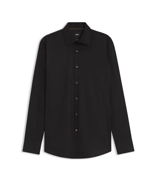 BOSS Slim-fit Shirt In Easy-iron Cotton Poplin - Black