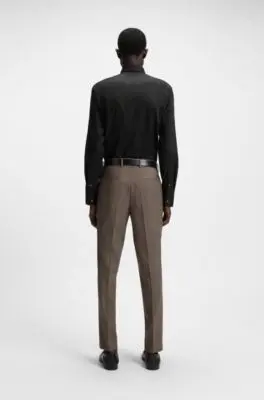 BOSS Slim-fit Shirt In Easy-iron Cotton Poplin - Black