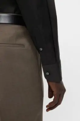 BOSS Slim-fit Shirt In Easy-iron Cotton Poplin - Black