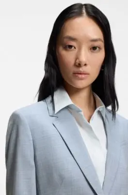 BOSS Slim-fit Blazer In Virgin Wool - Light Blue