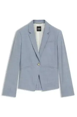 BOSS Slim-fit Blazer In Virgin Wool - Light Blue