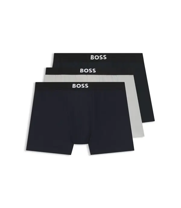 BOSS Three-pack Of Boxer Briefs In Stretch Cotton - Patterned