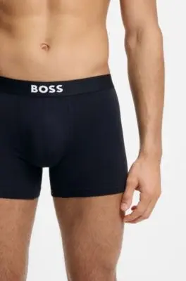 BOSS One Three-pack Of Logo-waistband Boxer Briefs - Patterned