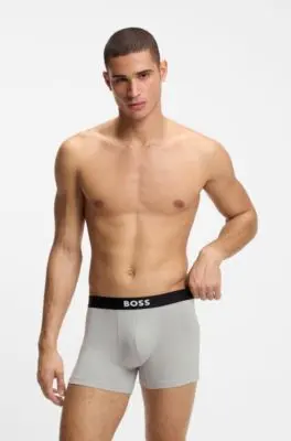 BOSS One Three-pack Of Logo-waistband Boxer Briefs - Patterned