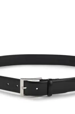 BOSS Italian-made Leather Belt With Engraved Buckle
