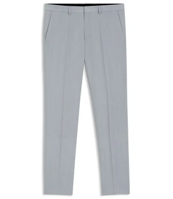 Hugo Extra-slim-fit Wool-blend Poplin Trousers - Light Blue