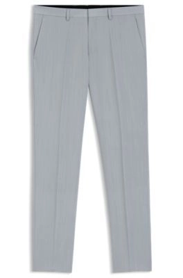Hugo Extra-slim-fit Wool-blend Poplin Trousers - Light Blue