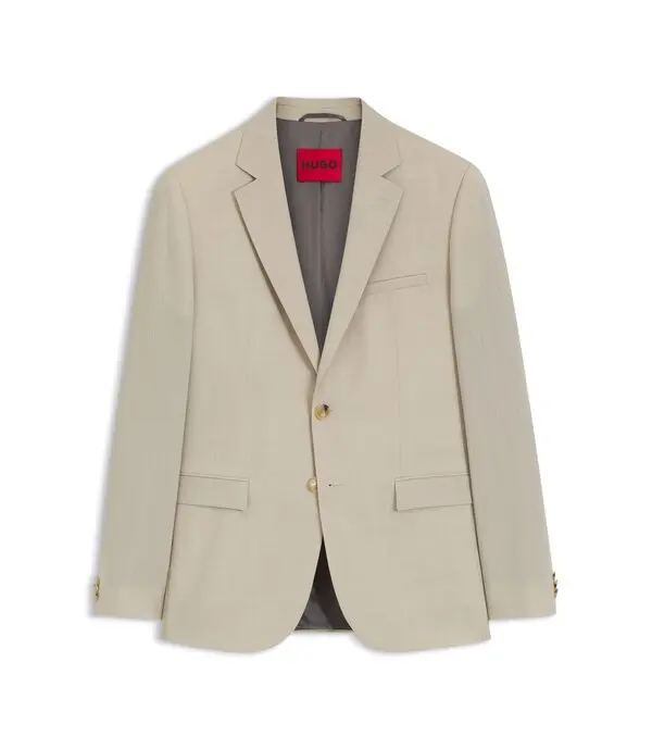Hugo Extra-slim-fit Suit Jacket In Wool-blend Poplin