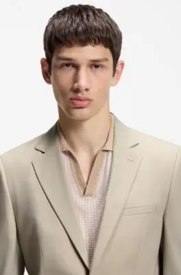 Hugo Extra-slim-fit Suit Jacket In Wool-blend Poplin