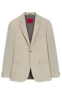 Hugo Extra-slim-fit Suit Jacket In Wool-blend Poplin