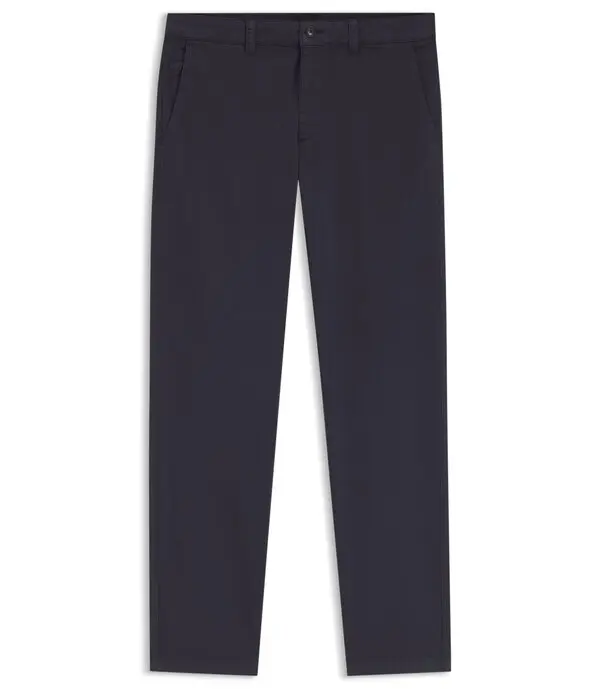 BOSS Tapered-fit Chinos In A Structured Cotton - Dark Blue