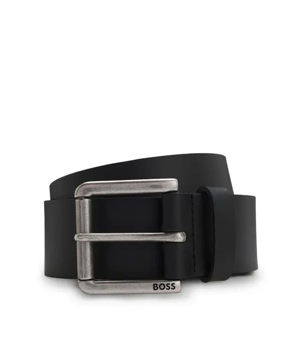 BOSS Leather Belt With Roller Buckle - Black