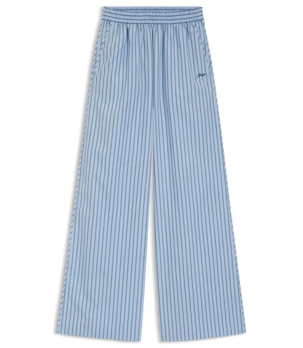 BOSS Cotton-poplin Palazzo Trousers