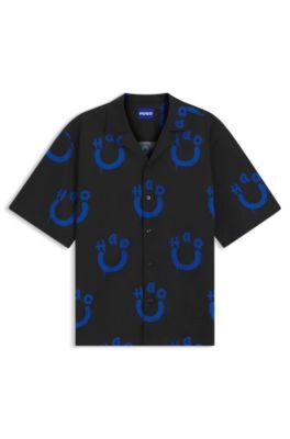 Hugo Relaxed-fit Shirt With Logo Print