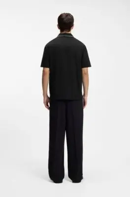 Hugo Logo-artwork Polo Shirt With Blanket Stitching