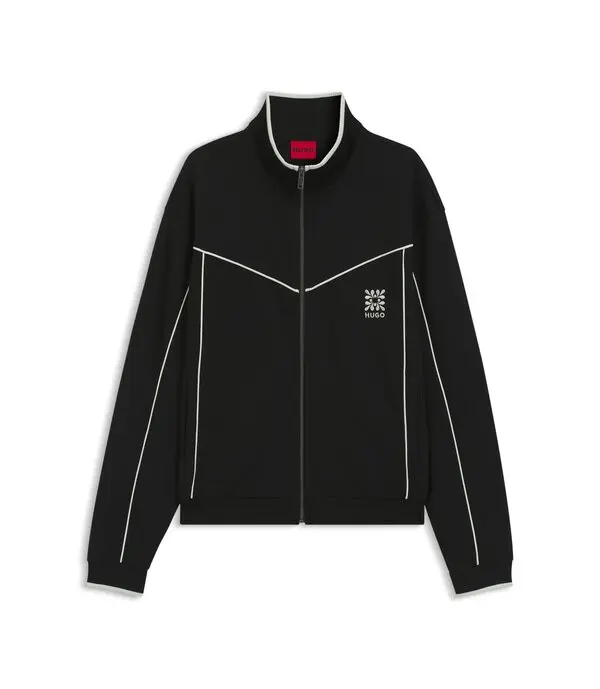 Hugo Cotton-blend Track Jacket With Embroidered Logo
