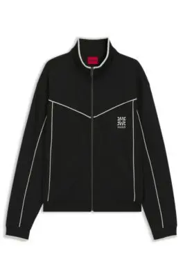 Hugo Cotton-blend Track Jacket With Embroidered Logo