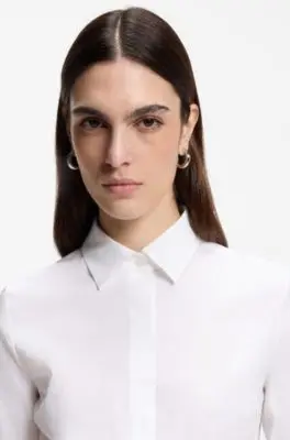 BOSS Slim-fit Blouse In Stretch Cotton