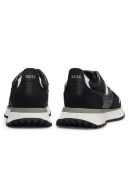 BOSS Running-style Sneakers With Textured Mix - Black