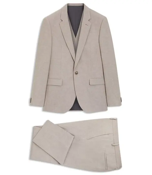 Hugo Three-piece Extra-slim-fit Suit - Light Brown