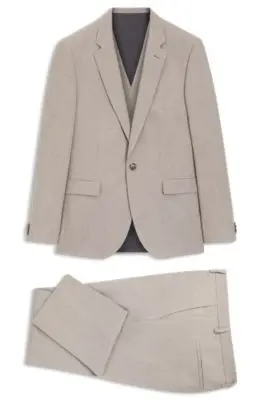 Hugo Three-piece Extra-slim-fit Suit - Light Brown