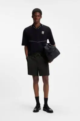 Hugo Contrast-piping Shorts With Water-repellent Finish