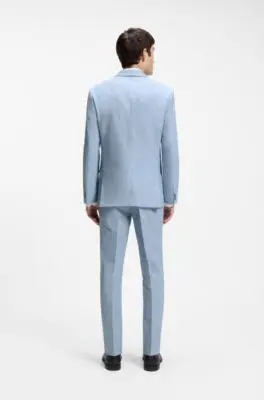 Hugo Three-piece Extra-slim-fit Suit - Light Blue
