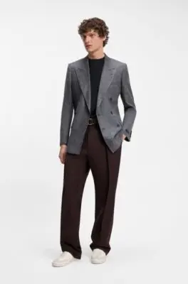 BOSS By Beckham T-shirt In Linen - Dark Blue