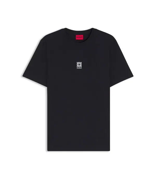 Hugo Cotton-jersey T-shirt With Embroidered Logo Artwork