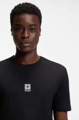 Hugo Cotton-jersey T-shirt With Embroidered Logo Artwork