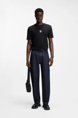 Hugo Cotton-jersey T-shirt With Embroidered Logo Artwork